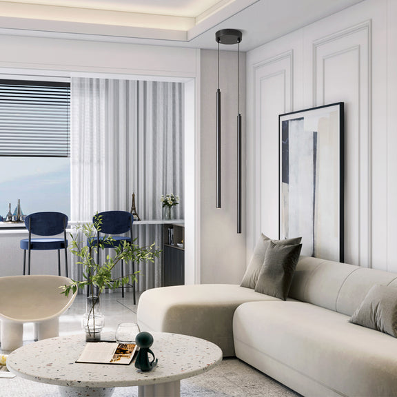 KCO Cylinder LED Long Tube Pendant Light 2- Light Cluster (L7013) – KCO Home - Chandeliers ...